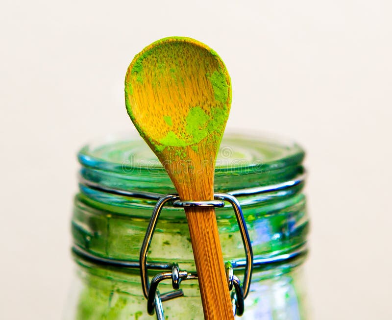 Matcha Green Tea Spoon stock photo. Image of health, harvest - 40122994