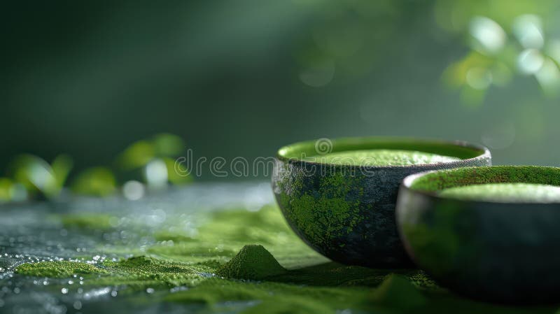 Matcha Green Tea, Traditional Ceremony. Copy Space. Generative AI Stock ...