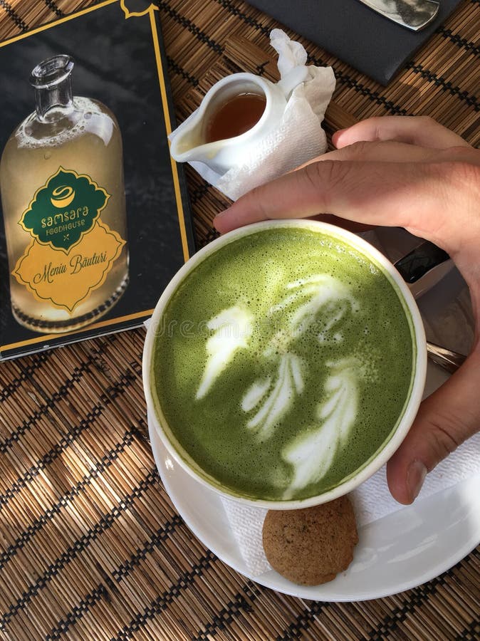 Matcha late restaurant editorial stock photo. Image of restaurant ...