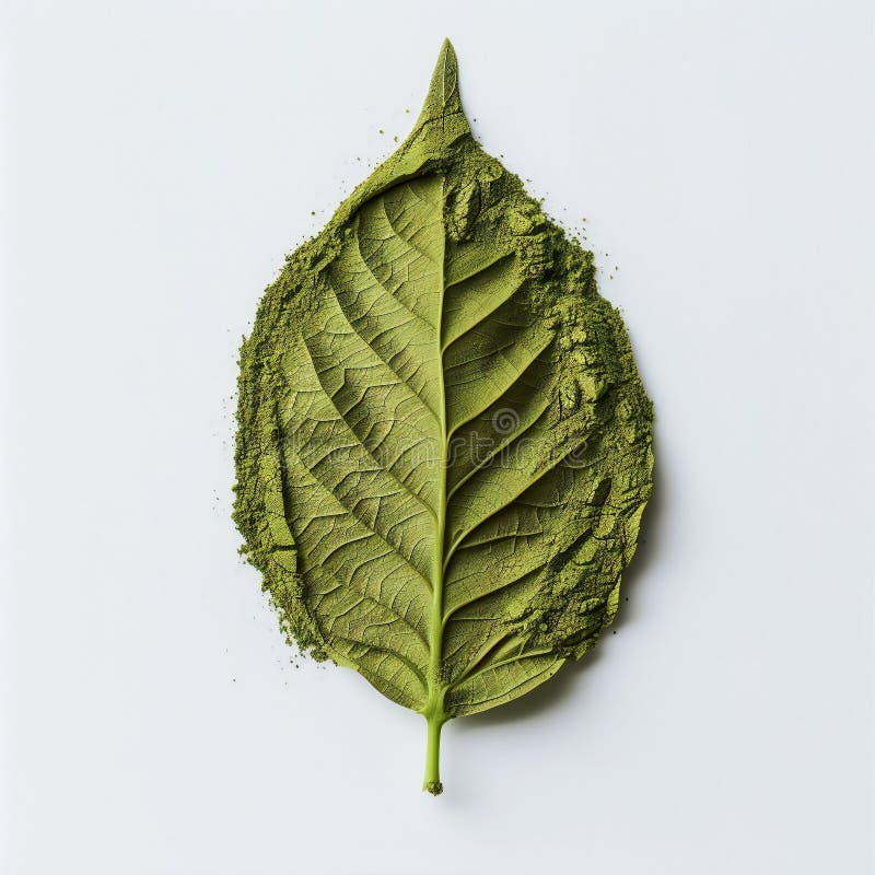 Top View of Leave from Matcha Isolated on White Background Stock Photo ...