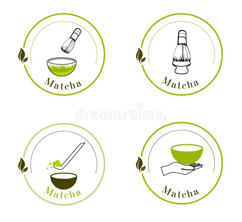 Matcha logos Set stock vector. Illustration of health - 192557504