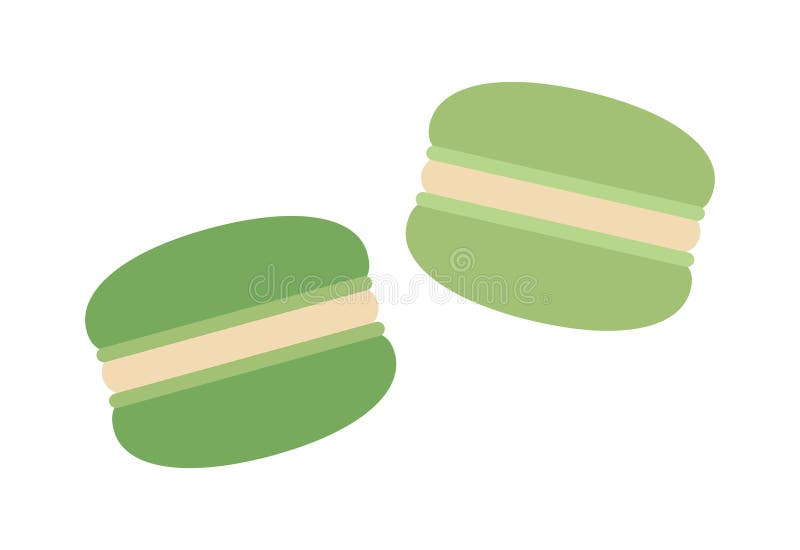 Matcha Macarons. Sweet Dessert. Flat Vector Illustration Isolated on ...