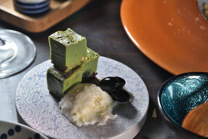 Matcha Mocha Green Tea Cake Stock Image - Image of green, confectionery ...