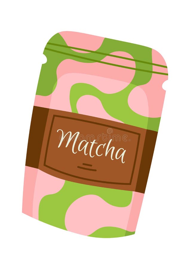 Matcha Powder in Package Flat Icon Stock Vector - Illustration of products, icons: 264427872