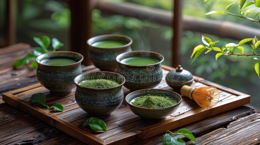 Matcha Tea Ceremony Set in a Traditional Setting - Generative Ai Stock ...