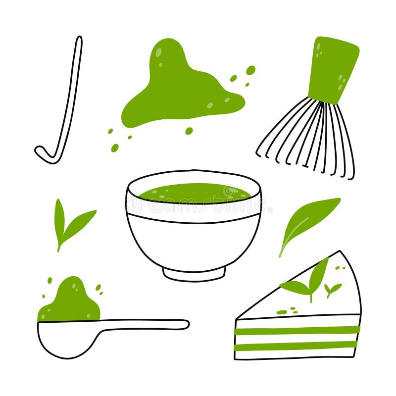 Matcha Tea. Mug with Matcha and Green Tea Leaves. Natural Green Tea ...