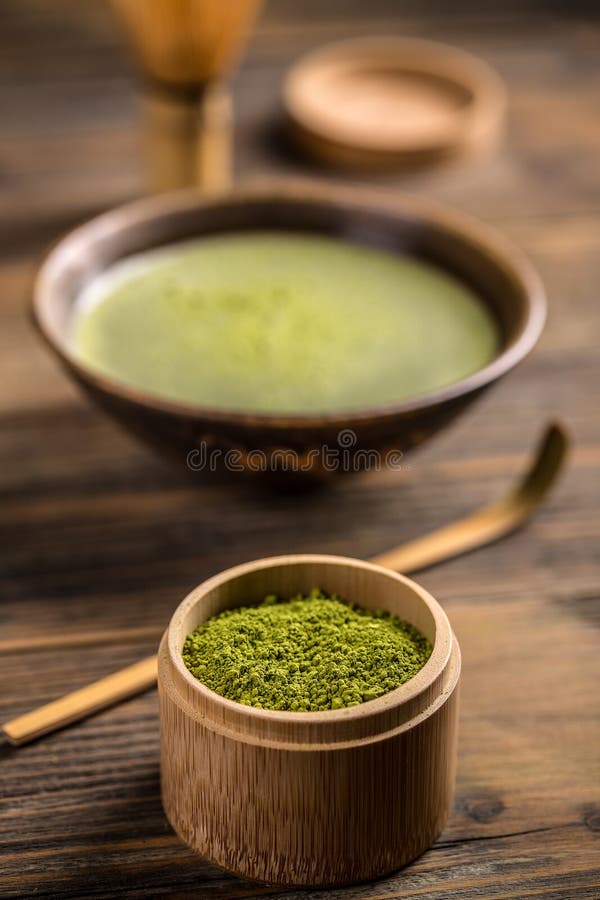 Matcha tea powder stock image. Image of bowl, powder - 66674647
