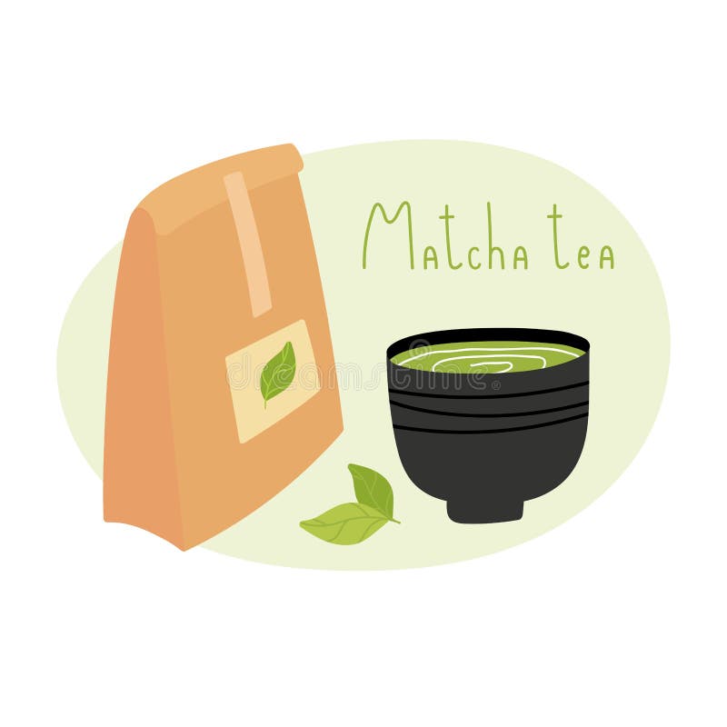 Matcha tea set stock illustration. Illustration of infusion - 207472524