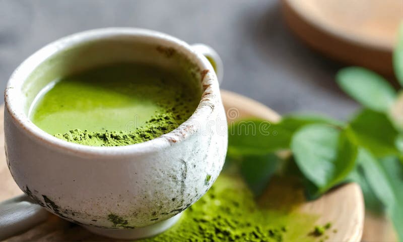 Matcha Tea on the Table. Selective Focus Stock Photo - Image of ...