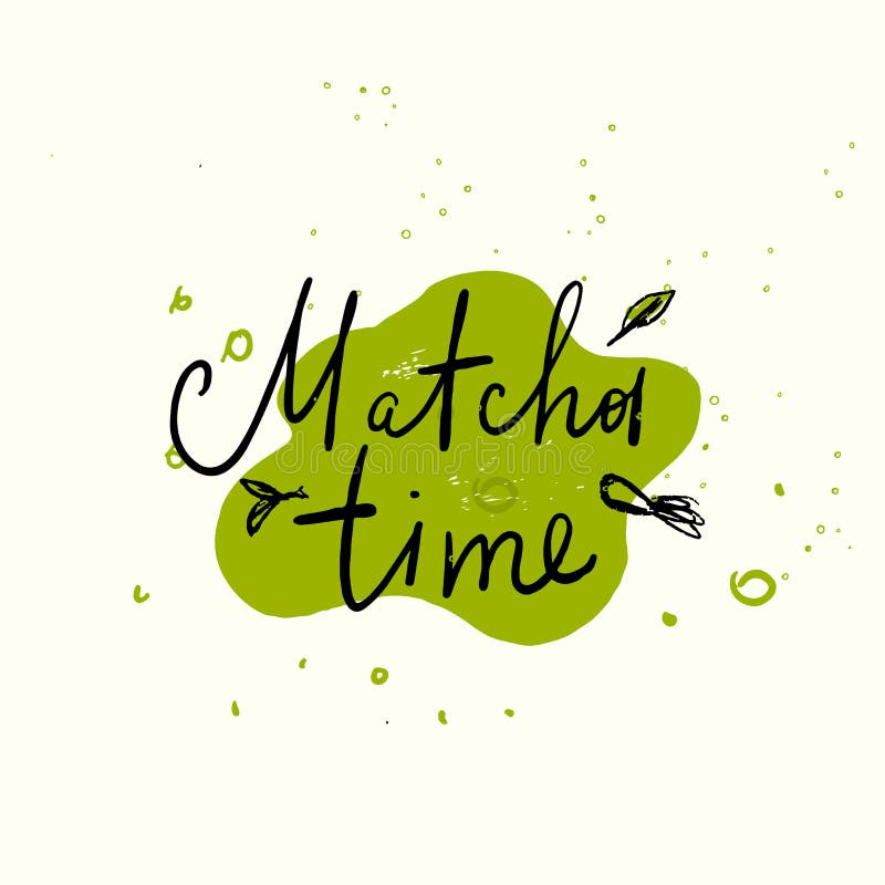 Matcha Time. Vector Doodle Illustration of Matcha Tea Products ...
