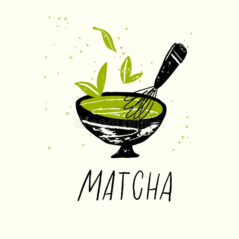 Matcha. Vector Doodle Illustration of Matcha Tea Products. Japanese Tea ...