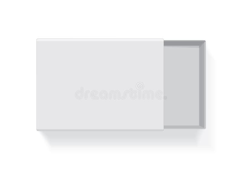 Rectangular Box on a White Background Top View Mock Up Stock Vector ...