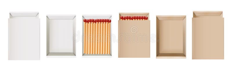 Matchbox, Empty Package for Match Sticks in Top and Perspective View ...