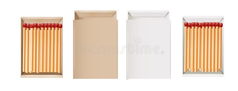 Matchbox, Empty Package for Match Sticks in Top and Perspective View ...