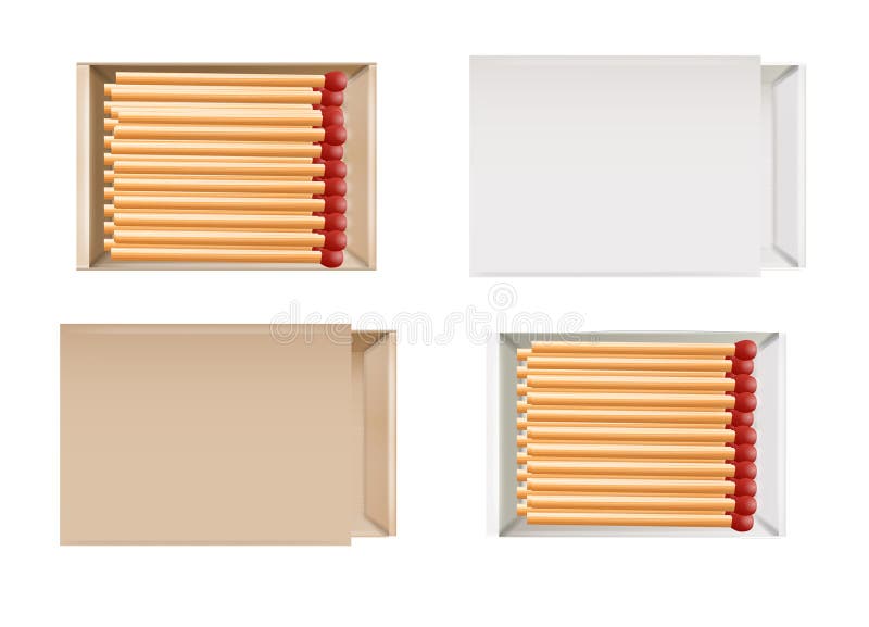 Matchbox, Empty Package for Match Sticks in Top and Perspective View ...