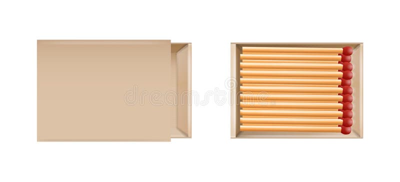 Matchbox, Empty Package for Match Sticks in Top and Perspective View ...
