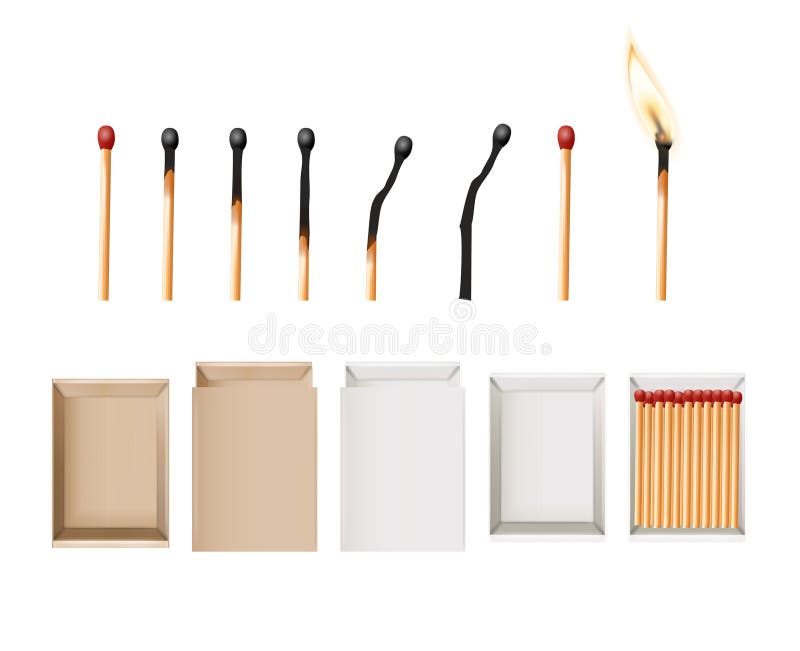 Matchbox, Empty Package for Match Sticks in Top and Perspective View ...