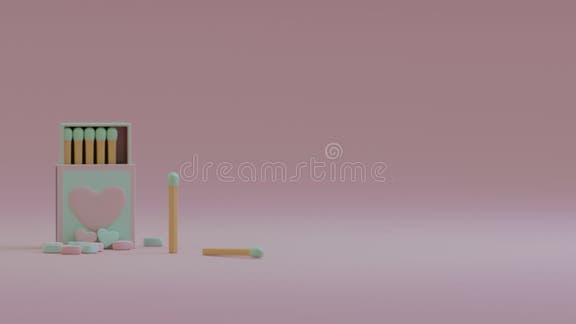 Matchbox Featuring a Heart Design with Broken Candies Around Stock ...