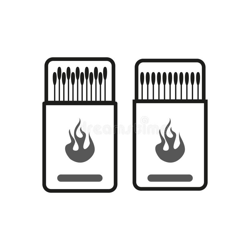Matchbox Icon Design. Flame Symbol on Box. Simple Vector Illustration ...