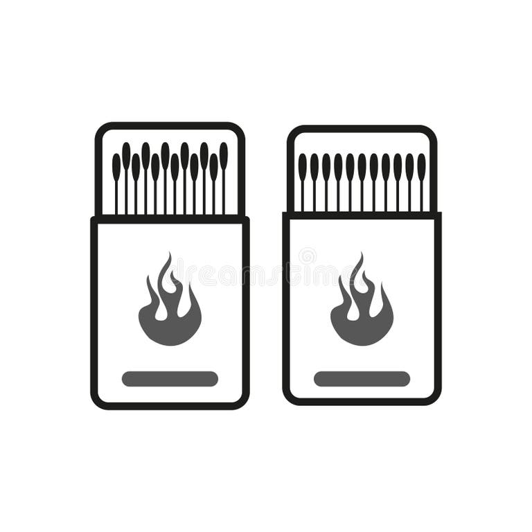 Matchbox Icon Design. Flame Symbol on Box. Simple Vector Illustration ...