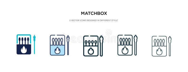 Matchbox Icon in Different Style Vector Illustration. Two Colored and ...