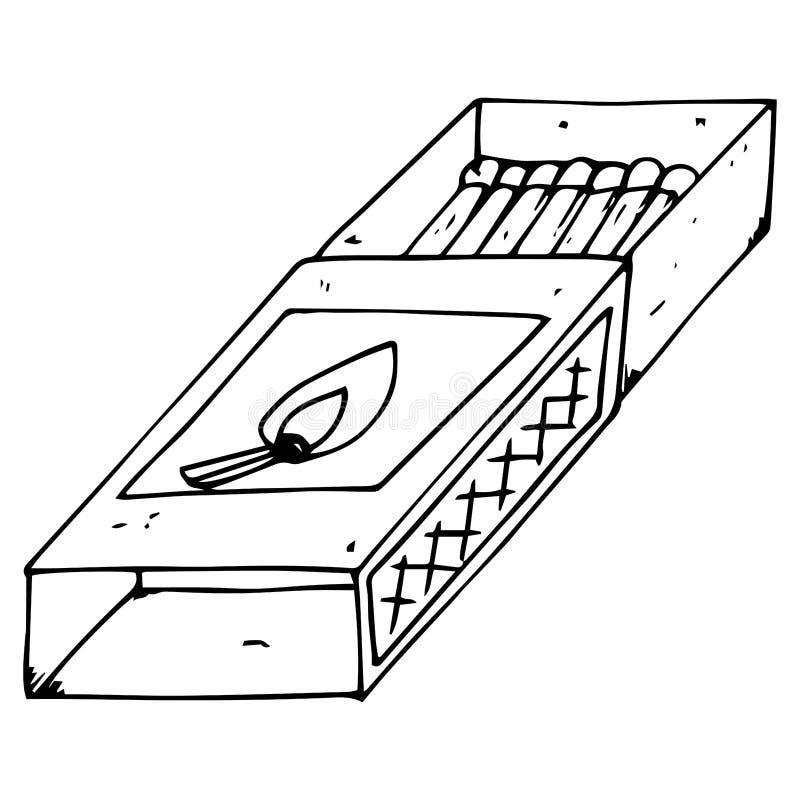 Matchbox Icon. Vector of a Match. Hand Drawn Matchbox Stock ...