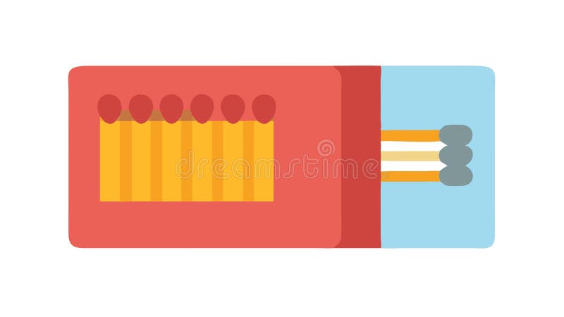 Matchbox with Matches Fire Starter Icon, Ignite Safety Vector Design ...