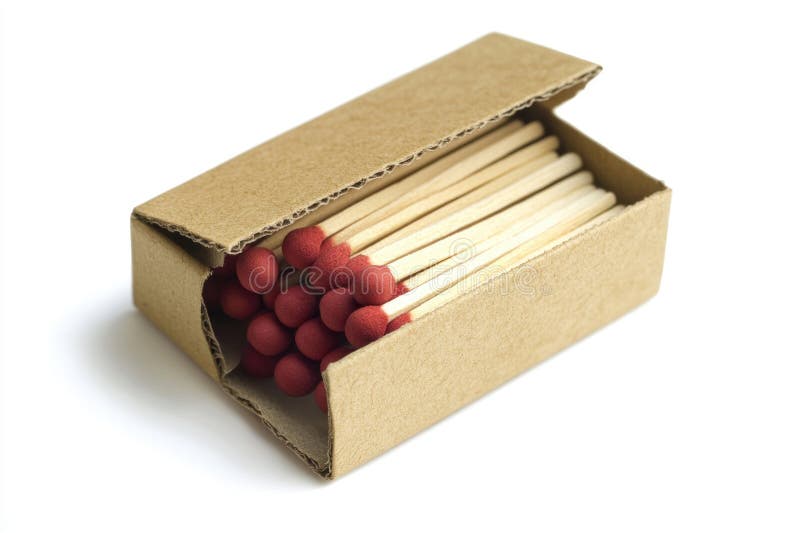 A Matchbox with Matches, Isolated on a White Background Stock ...