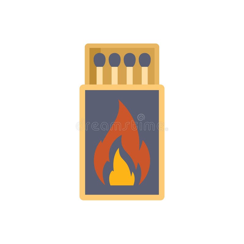 Matchbox with Matches Sticking Out and Fire Symbol on Front Stock ...