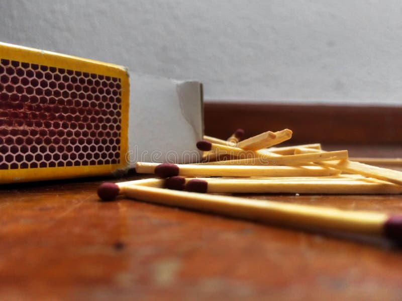 Matchbox mess on the floor stock image. Image of ignite - 105645405