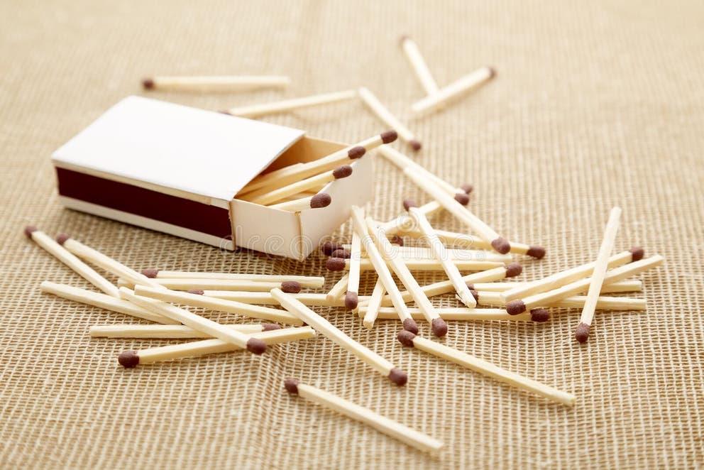 Matchbox Over Beige Backdrop Stock Image - Image of flame, objects ...
