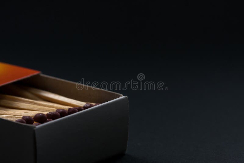 Matchbox Semi-open Showing Some Matches. Matches And Cardboard Box ...