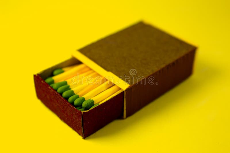 Matchbox with Yellow Background Stock Photo - Image of matchbox ...