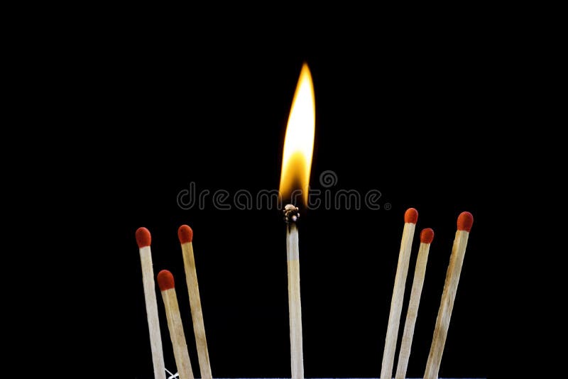Matches with Black Background. Stock Photo - Image of light, ignition ...