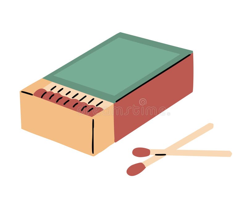 Matches in a Box on White Background Stock Illustration - Illustration ...