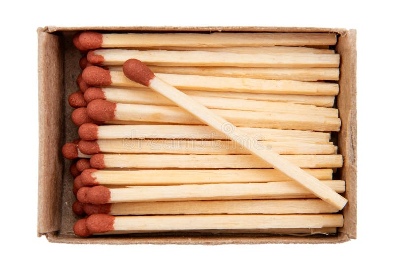 Matches in a Box on a White Background. View from Above Stock Image ...