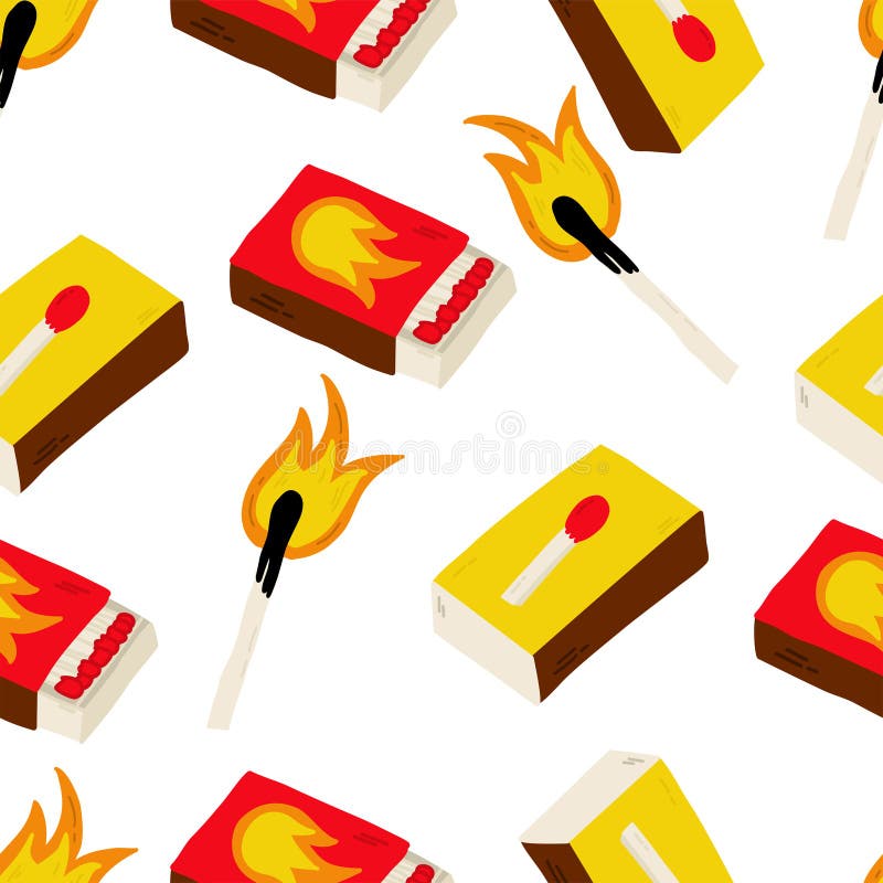 Matches and Fire. Burning Match with Fire, Opened Matchbox, Burnt ...