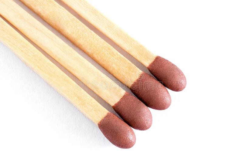 Matches, Four Pieces, Lying Together, Close-up View Stock Photo - Image ...
