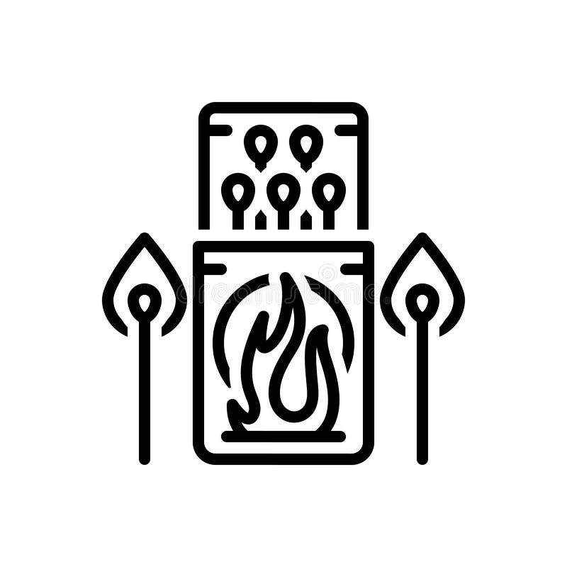 Black Line Icon for Matches, Arson and Spark Stock Vector ...