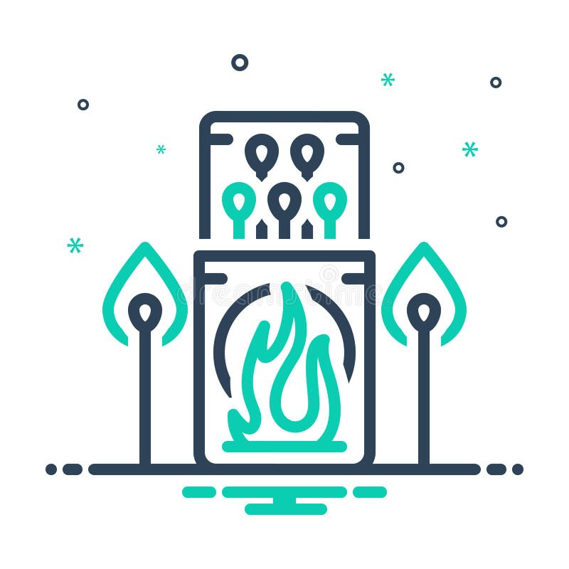 Mix Icon for Matches, Arson and Spark Stock Vector - Illustration of ...