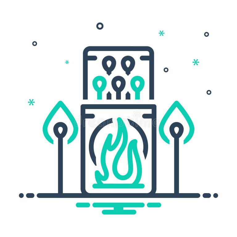 Mix Icon for Matches, Arson and Spark Stock Vector - Illustration of ...