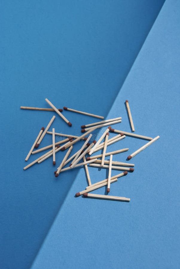 Matches on Light Blue Background Stock Image - Image of innovation ...