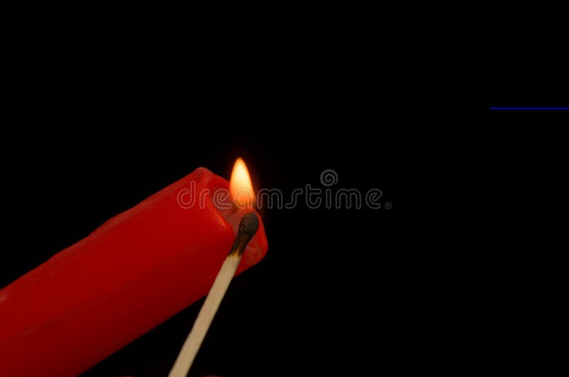 Matches with Multi-colored Heads. Lighting the Candle. Stock Image ...