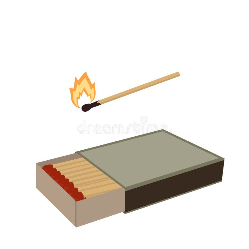 Box Of Matches. Open Box With Scattered Matches. 3d Rendering Stock ...