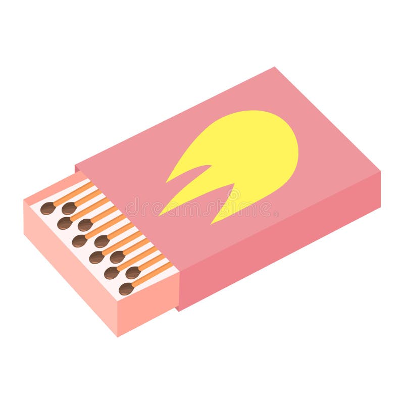 Matches in Opened Matchbox. Cartoon Flat Vector Illustration Stock ...