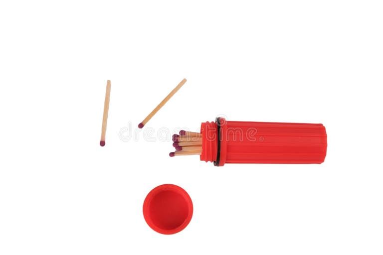 Matches in Protective Container Waterproof Plastic Small Airtight Red ...
