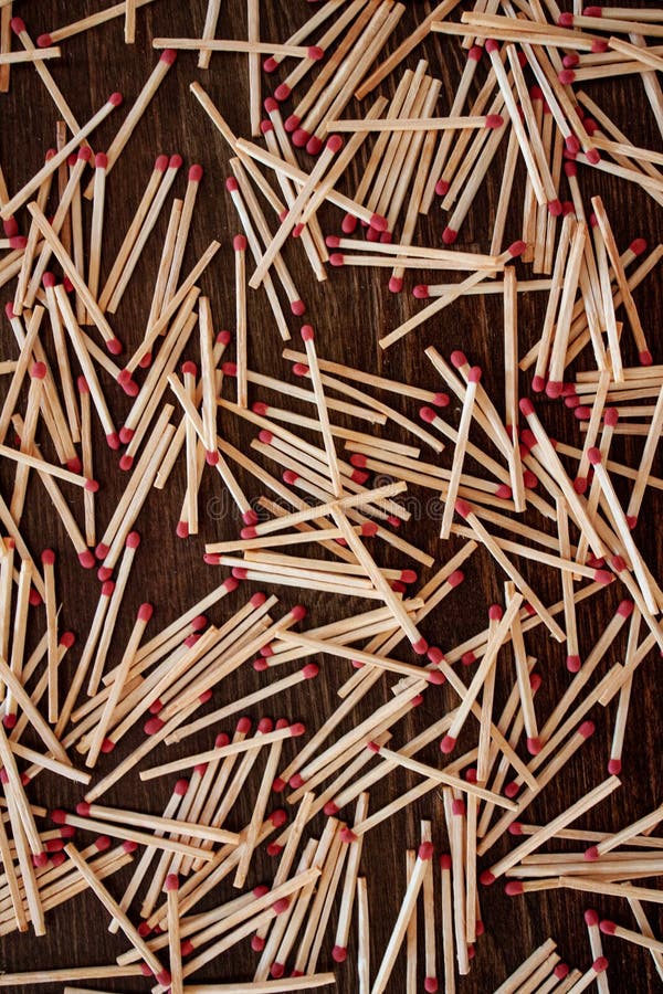 Scattered Matches on a Wooden Table Stock Photo - Image of randomly ...