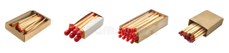 Matches. White Box of Matches Matches with Red Heads Matchbox on White ...