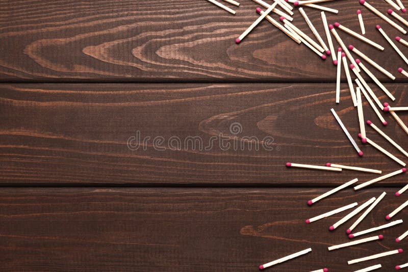 Matches on a White Isolated Background. Matches on a Wooden Background ...