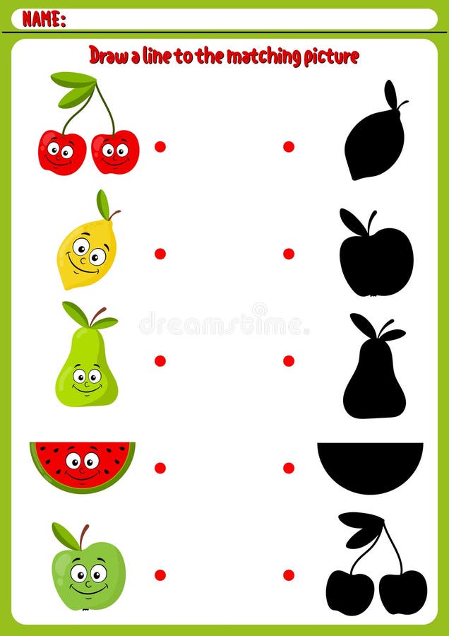 Matching Children Educational Game Match Objects Vector Image Stock ...